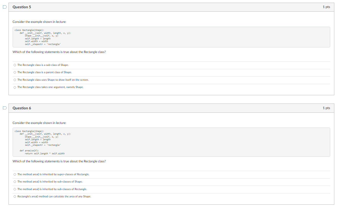 Solved D Question 5 1 pts Consider the example shown in | Chegg.com