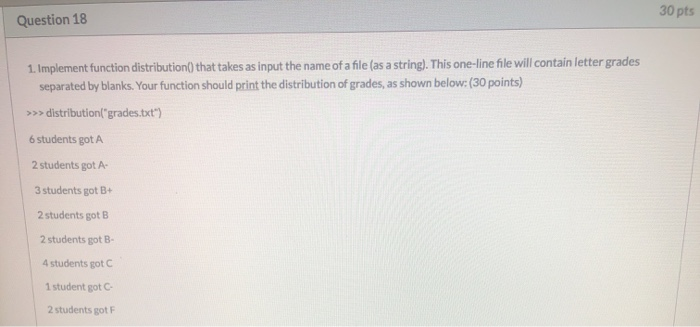 30 pts Question 18 1. Implement function | Chegg.com