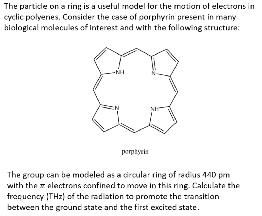 Solved The particle on a ring is a useful model for the | Chegg.com