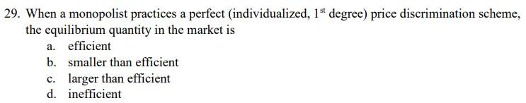 Solved 28. With an optimal two-part tariff, the per-unit | Chegg.com
