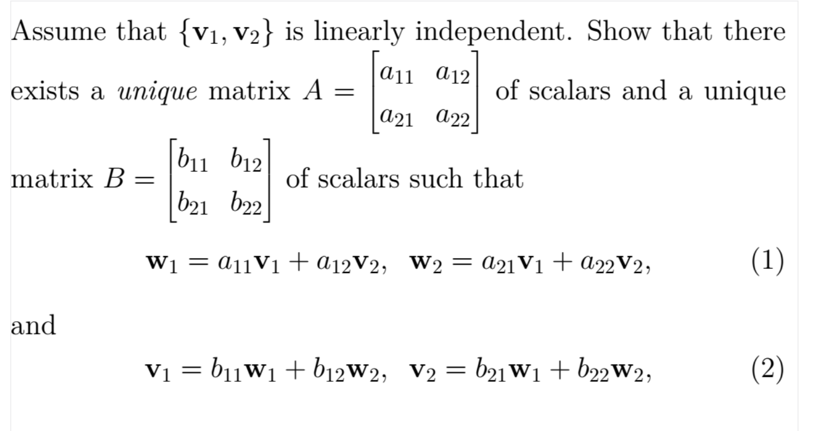 Solved Assume that {v1,v2} is linearly independent. Show | Chegg.com