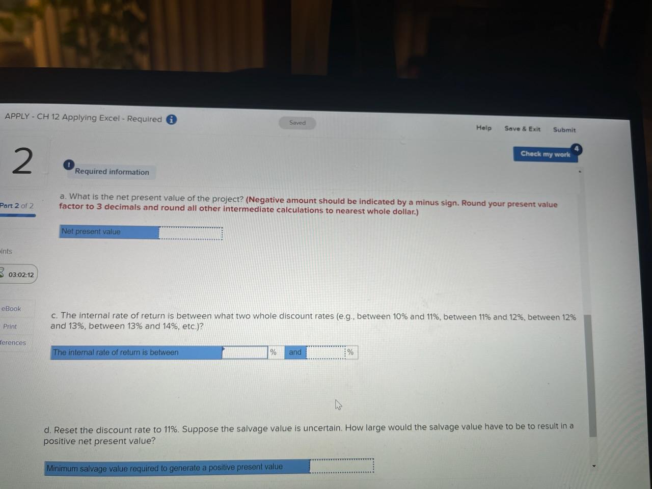 Solved Chapter 12: Applying Excel: Exercise (Part 2 of 2) | Chegg.com Solved Chapter 12: Applying Excel: Exercise (Part 2 of 2) | Chegg.com