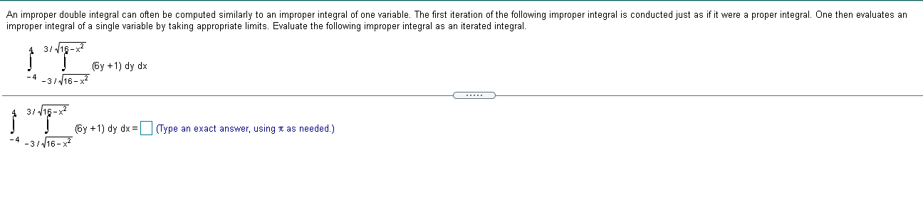 Solved An improper double integral can often be computed | Chegg.com