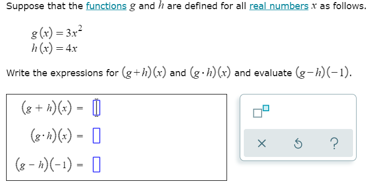 Solved Suppose that the functions g and h are defined for | Chegg.com