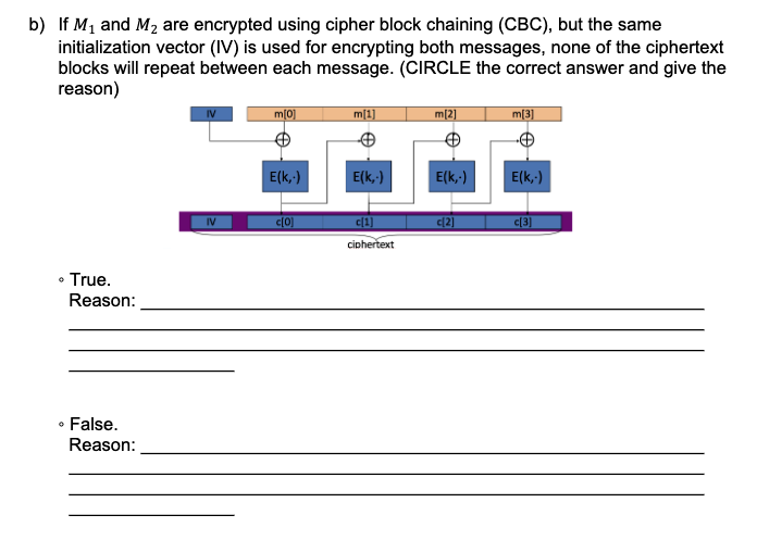 Solved If and are encrypted using cipher block chaining | Chegg.com