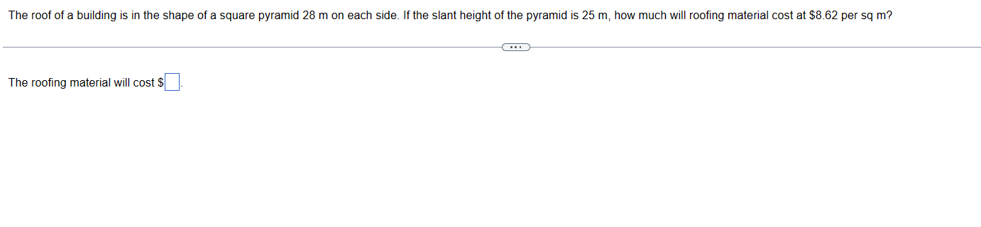 Solved The roof of a building is in the shape of a square | Chegg.com
