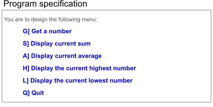 Solved Program specification | Specifications You are to | Chegg.com