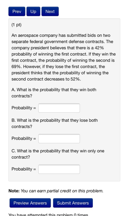 Solved Prev Up Next Entered Answer Preview Result | Chegg.com