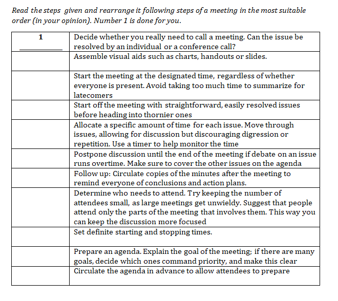 Solved Read the steps given and rearrange it following steps | Chegg.com