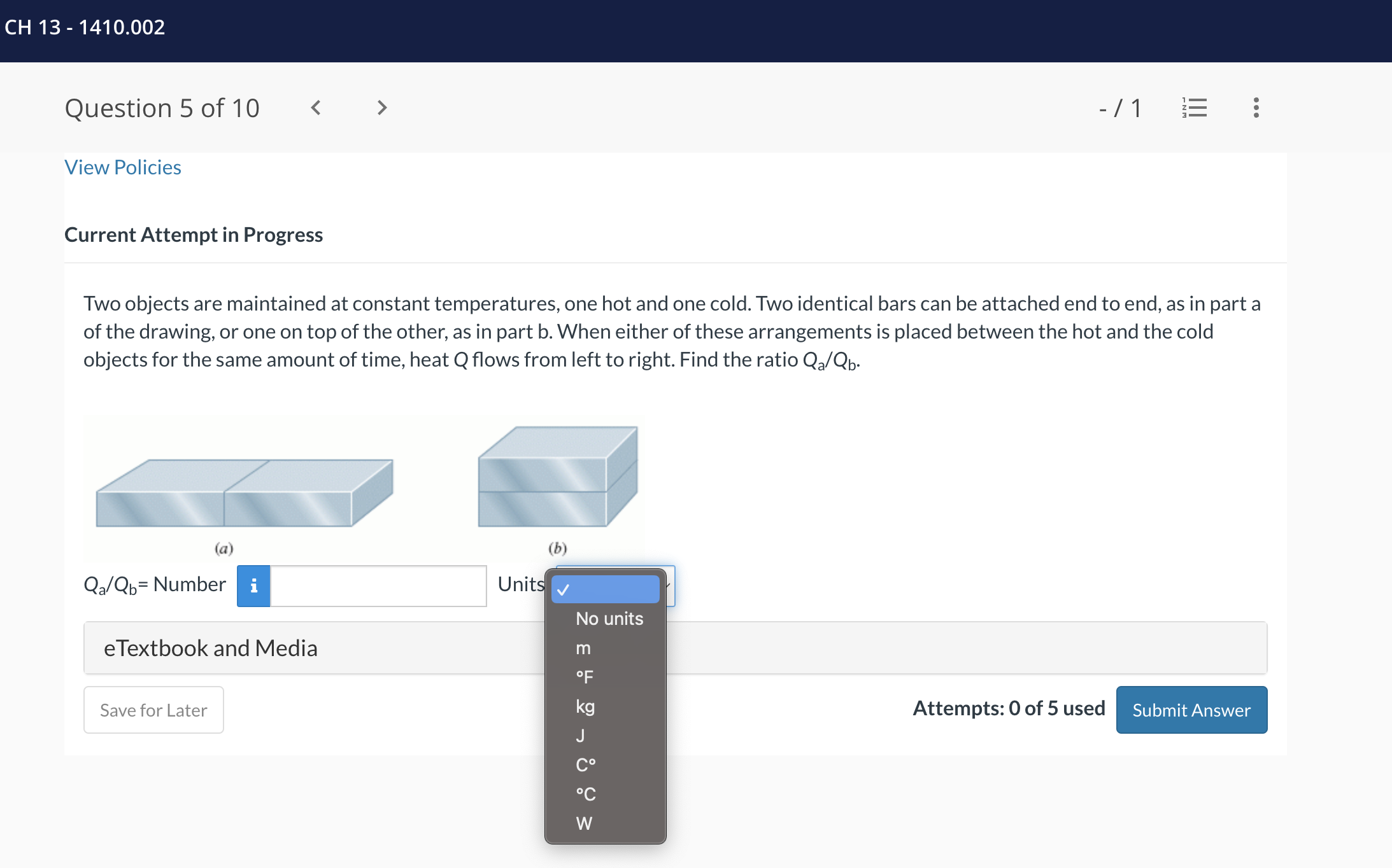 Solved Two objects are maintained at constant temperatures, | Chegg.com