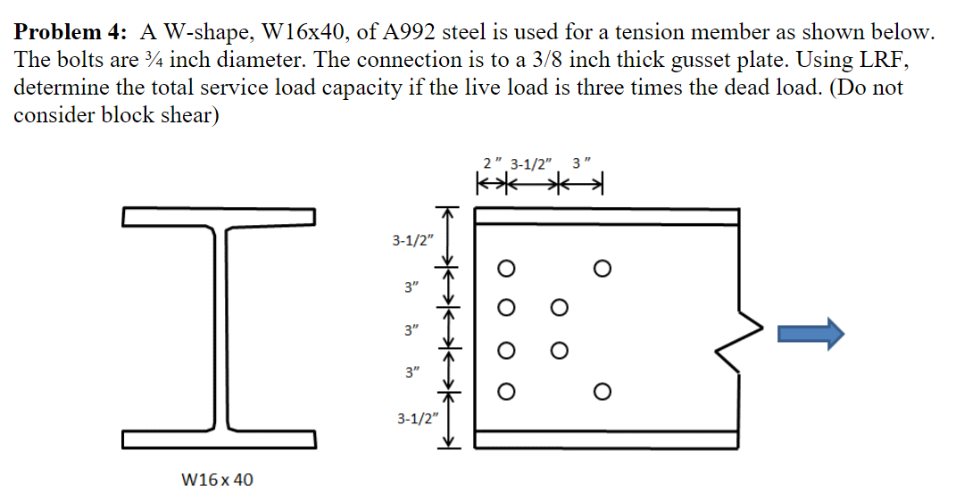 Answered Problem 4 A W shape W16x40 Of A992 Steel Is Us