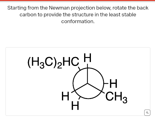 Solved Starting from the Newman projection below, rotate the | Chegg.com