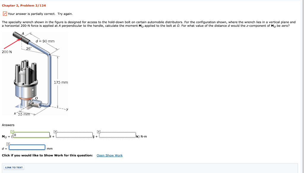 Solved Chapter 2, Problem 2/124 Your answer partially | Chegg.com