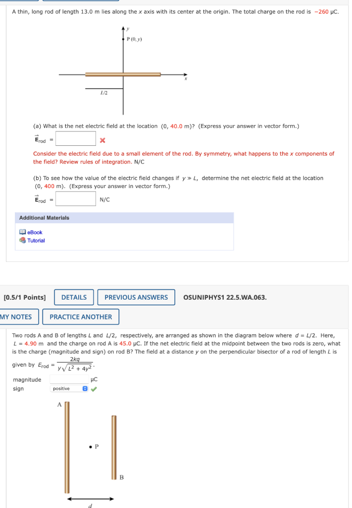 Solved A thin, long rod of length 13.0 m lies along the x | Chegg.com