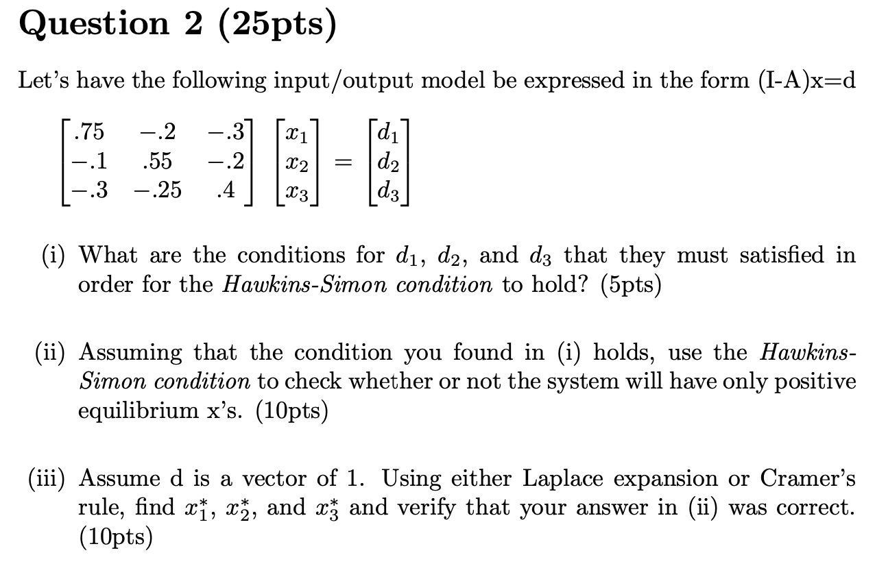 Question 2 (25pts) Let's have the following | Chegg.com