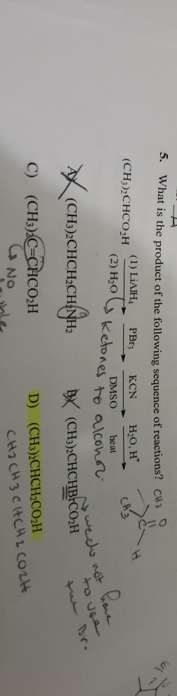 Solved What is the product of the following sequence of | Chegg.com