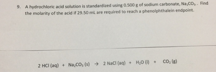 Solved A hydrochloric acid solution is standardized using | Chegg.com