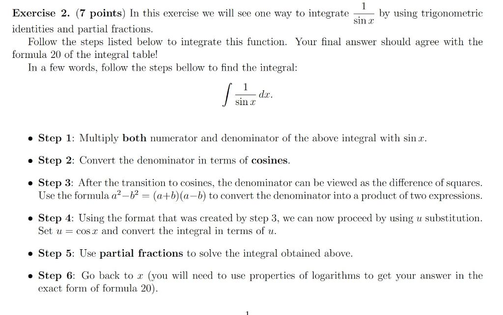 Solved Exercise 2. (7 points) In this exercise we will see | Chegg.com