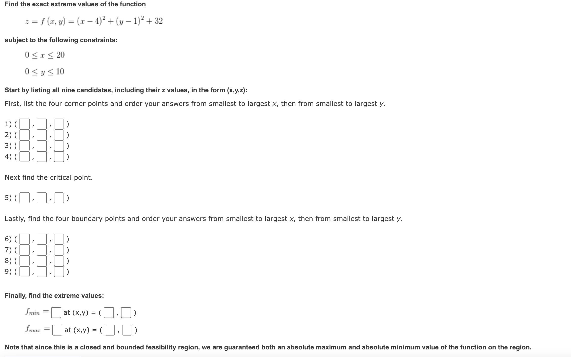 Solved Find the exact extreme values of the function | Chegg.com