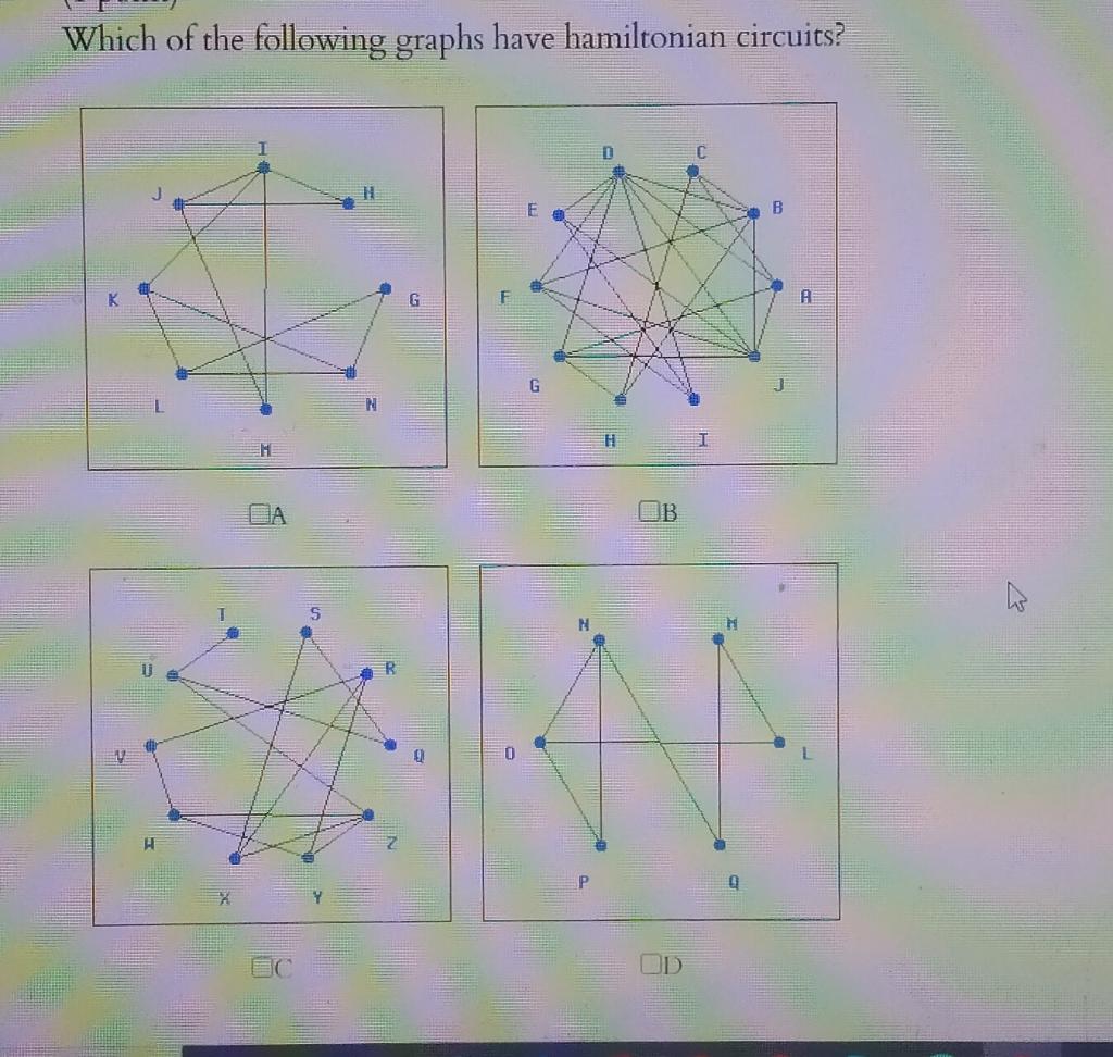 Solved Which of the following graphs have hamiltonian | Chegg.com