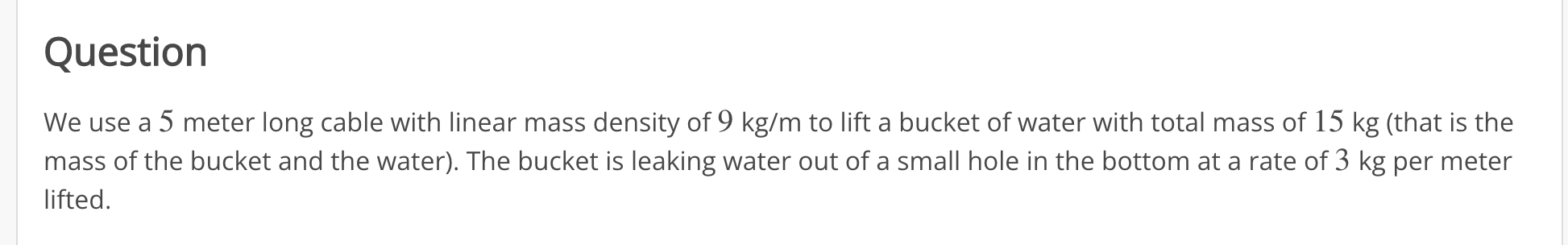 We use a 5 meter long cable with linear mass density | Chegg.com