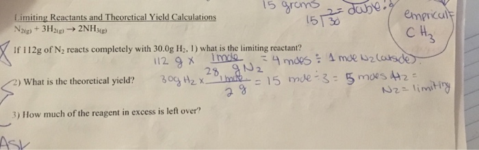 Solved Limiting Reactants and Theoretical Yield Calculations | Chegg.com