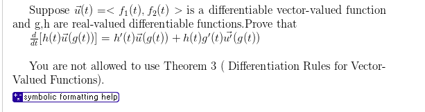 Solved Suppose ū(t) = is a differentiable | Chegg.com