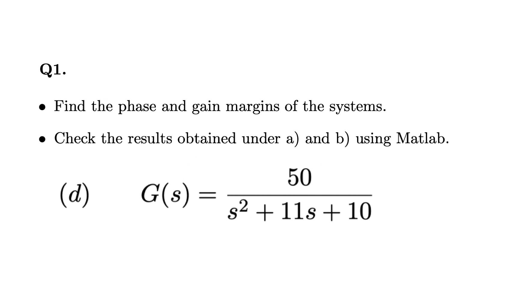Solved !!!! PLEASE DO NOT FORGET THE MATLAB PART WHICH IS | Chegg.com