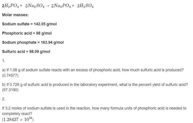 Solved For each problem, the answer is given in parenthesis | Chegg.com