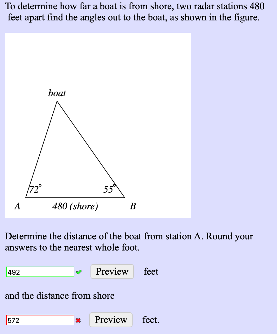Solved To determine how far a boat is from shore, two radar | Chegg.com