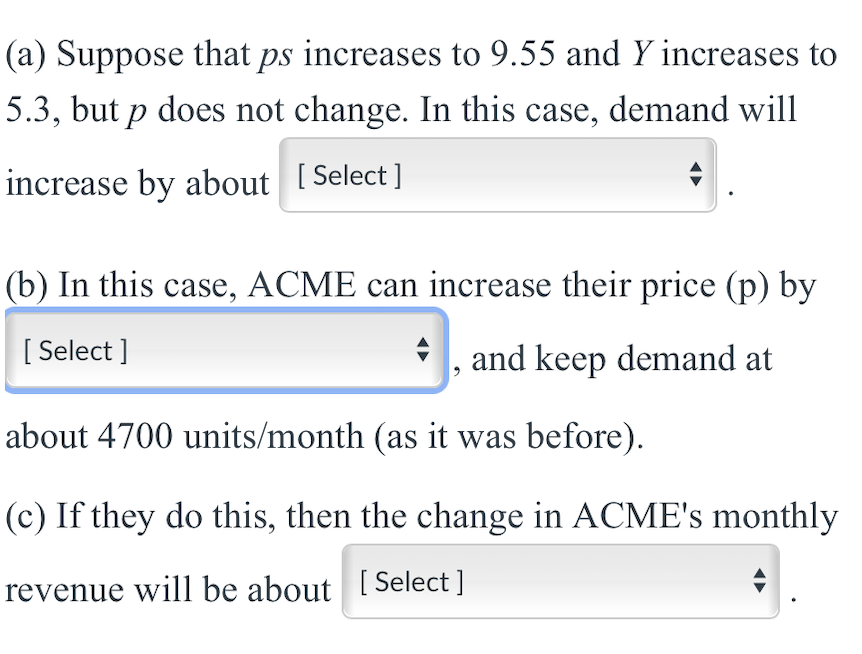 Solved The demand function for ACME Widgets is q= q(p,ps,Y), | Chegg.com