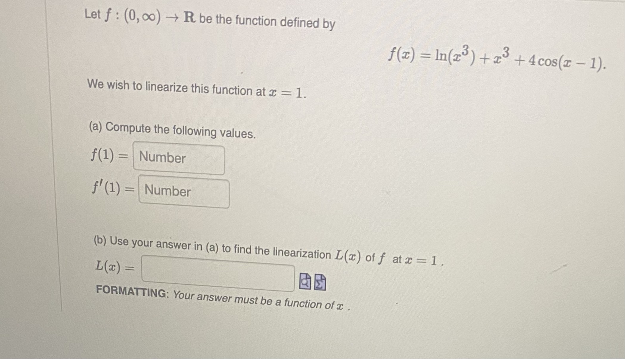 Solved Let f:(0,∞)→R be the function defined by | Chegg.com