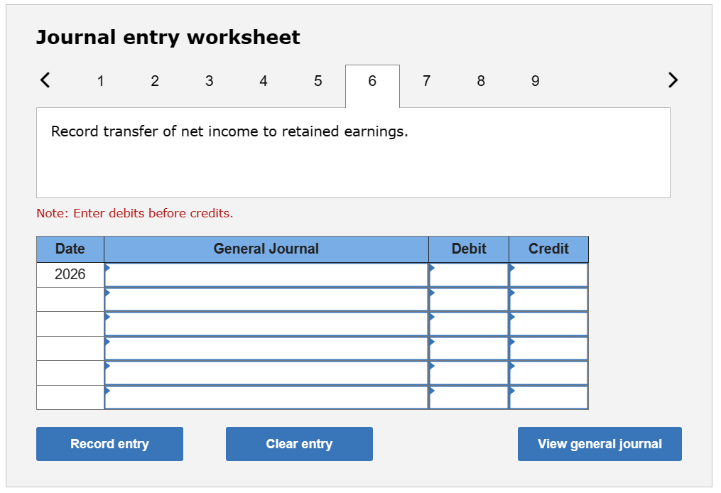 Solved Journal entry worksheet 56 Record transfer of net | Chegg.com