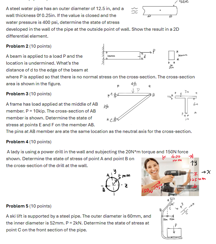 Solved A steel water pipe has an outer diameter of 12.5 ﻿in | Chegg.com