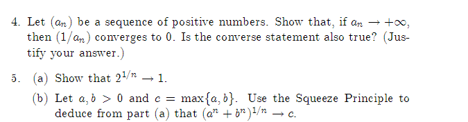 Solved Let(an)be a sequence of positive numbers. Show that, | Chegg.com