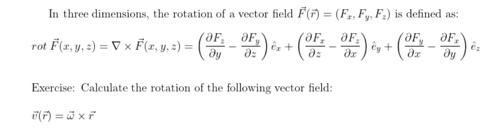 Solved In three dimensions, the rotation of a vector field | Chegg.com