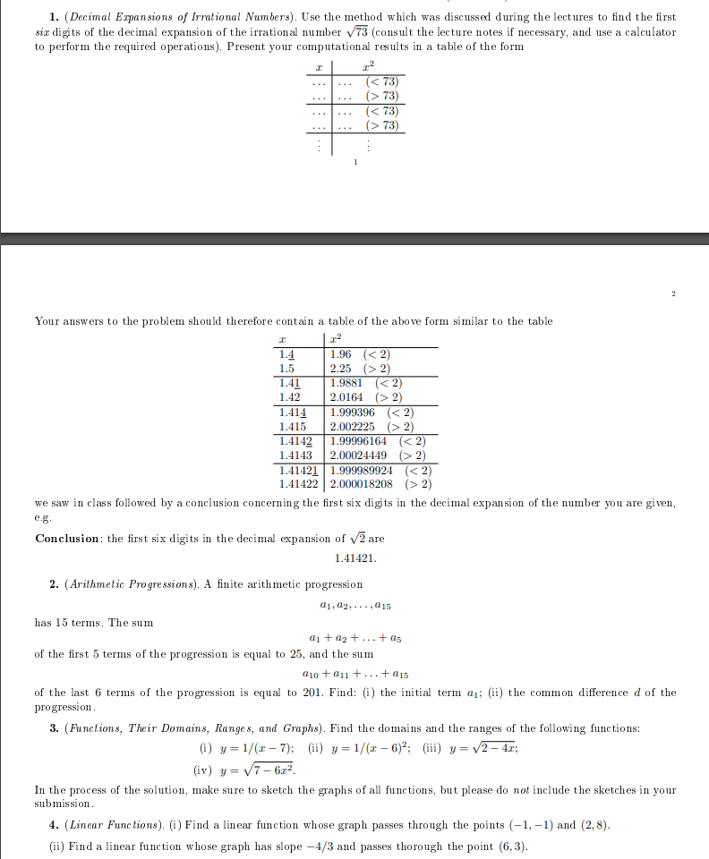 1. (Decimal Expansions of Irrational Numbers). Use | Chegg.com