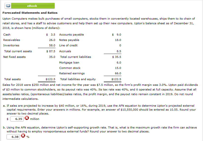 Solved EBook Forecasted Statements And Ratios Upton Chegg solved-ebook-forecasted-statements-and-ratios-upton-chegg