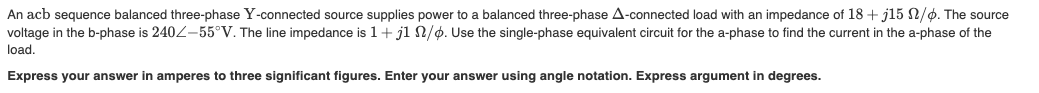 Solved An acb sequence balanced three-phase Y-connected | Chegg.com