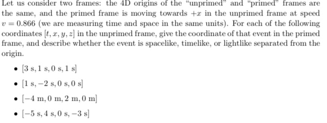 Solved Let us consider two frames: the 4D ﻿origins of the | Chegg.com