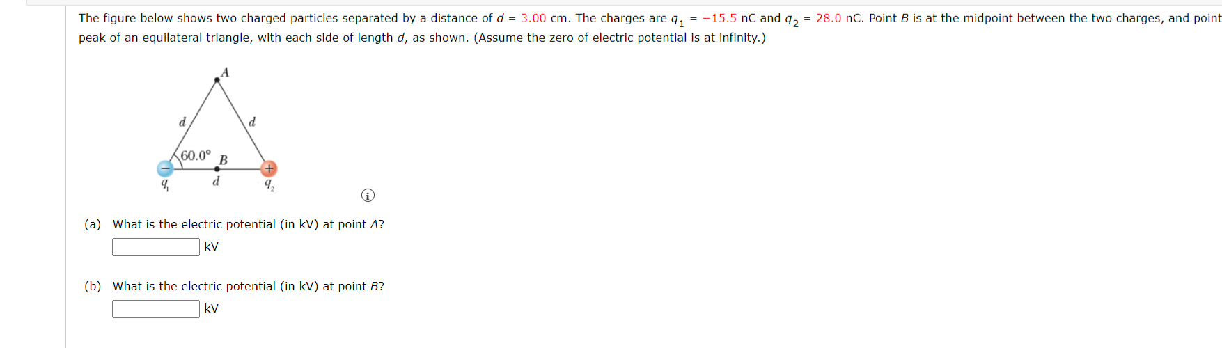 Solved peak of an equilateral triangle, with each side of | Chegg.com