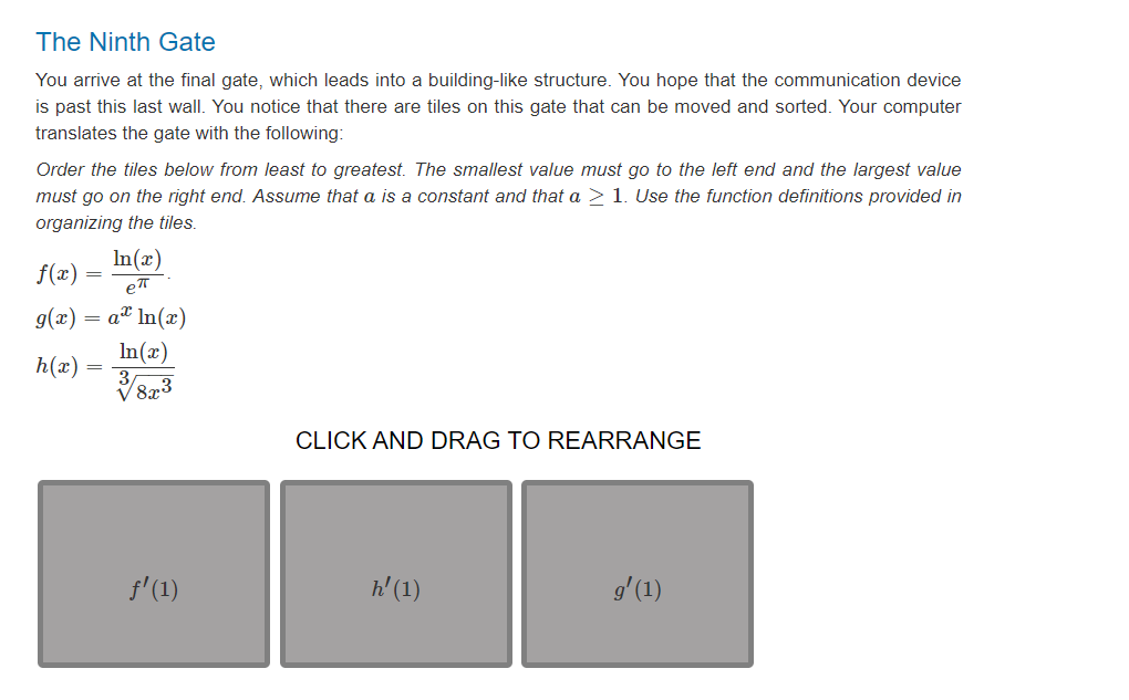 Solved The Ninth Gate You arrive at the final gate, which | Chegg.com