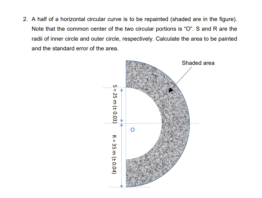 Solved 2. A half of a horizontal circular curve is to be | Chegg.com