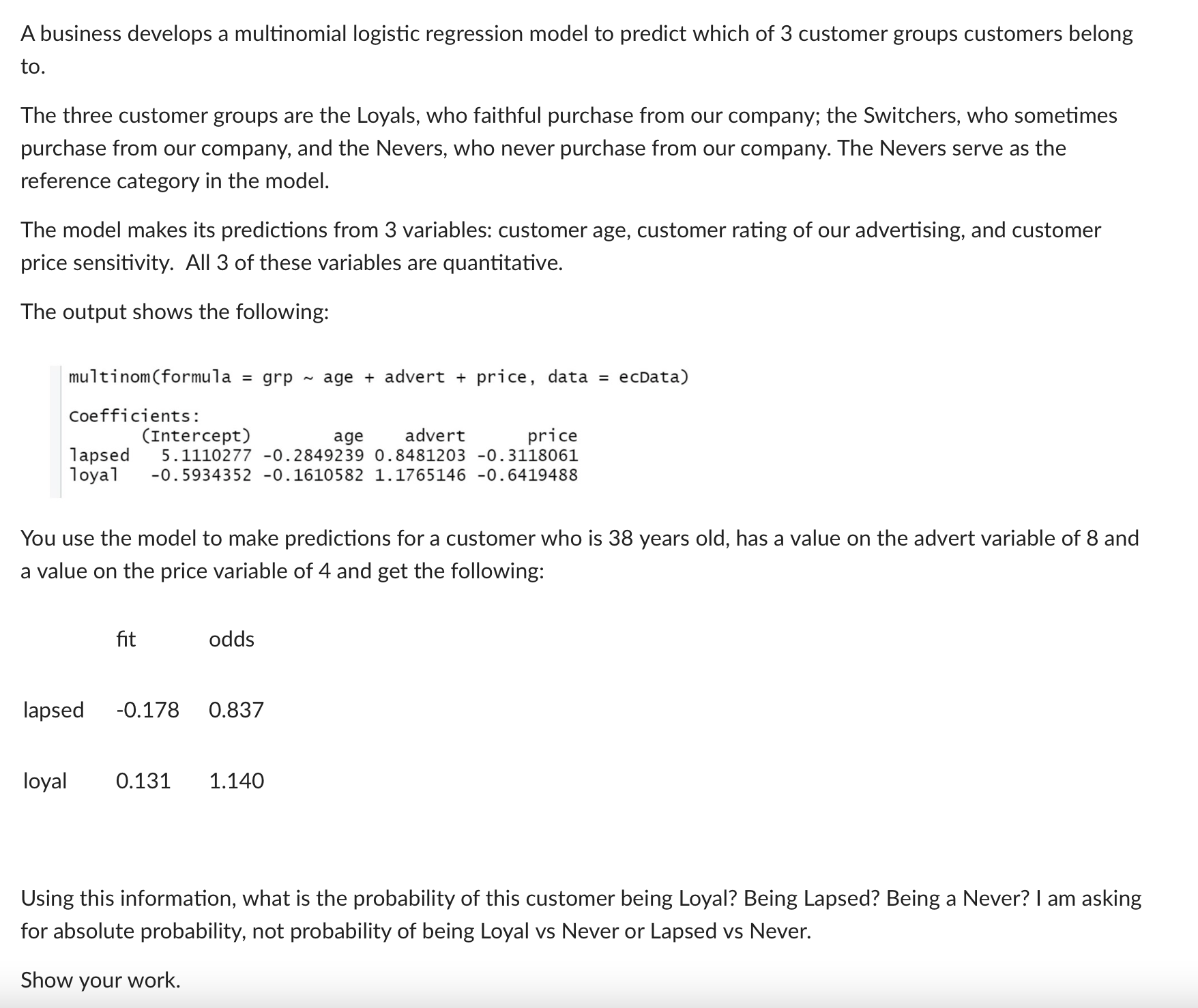 This is all the Information that was given ton | Chegg.com