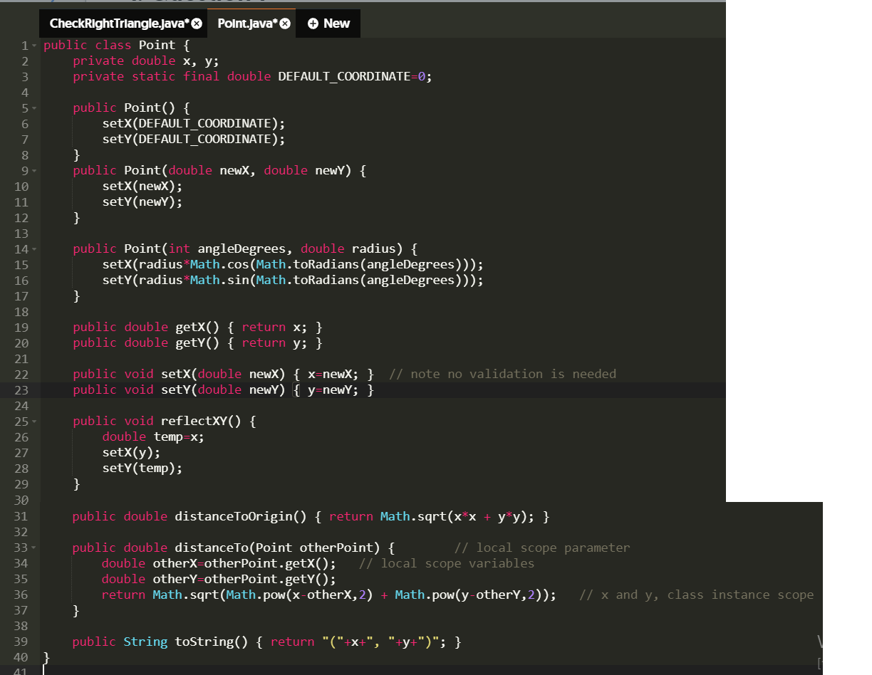 Solved Use your Point class from a previous lab to solve the | Chegg.com