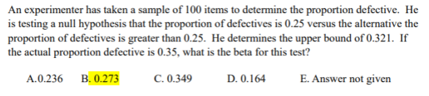 Solved An experimenter has taken a sample of 100 items to | Chegg.com