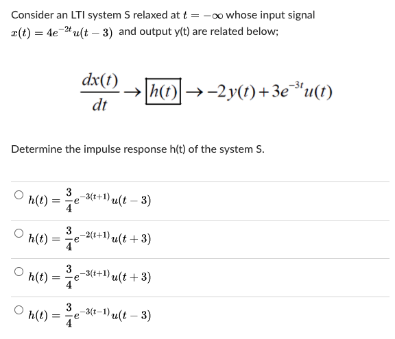 Solved Consider an LTI system relaxed at t = - whose input | Chegg.com