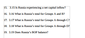 Russia's (Russian Federation's) Balance of Payments | Chegg.com