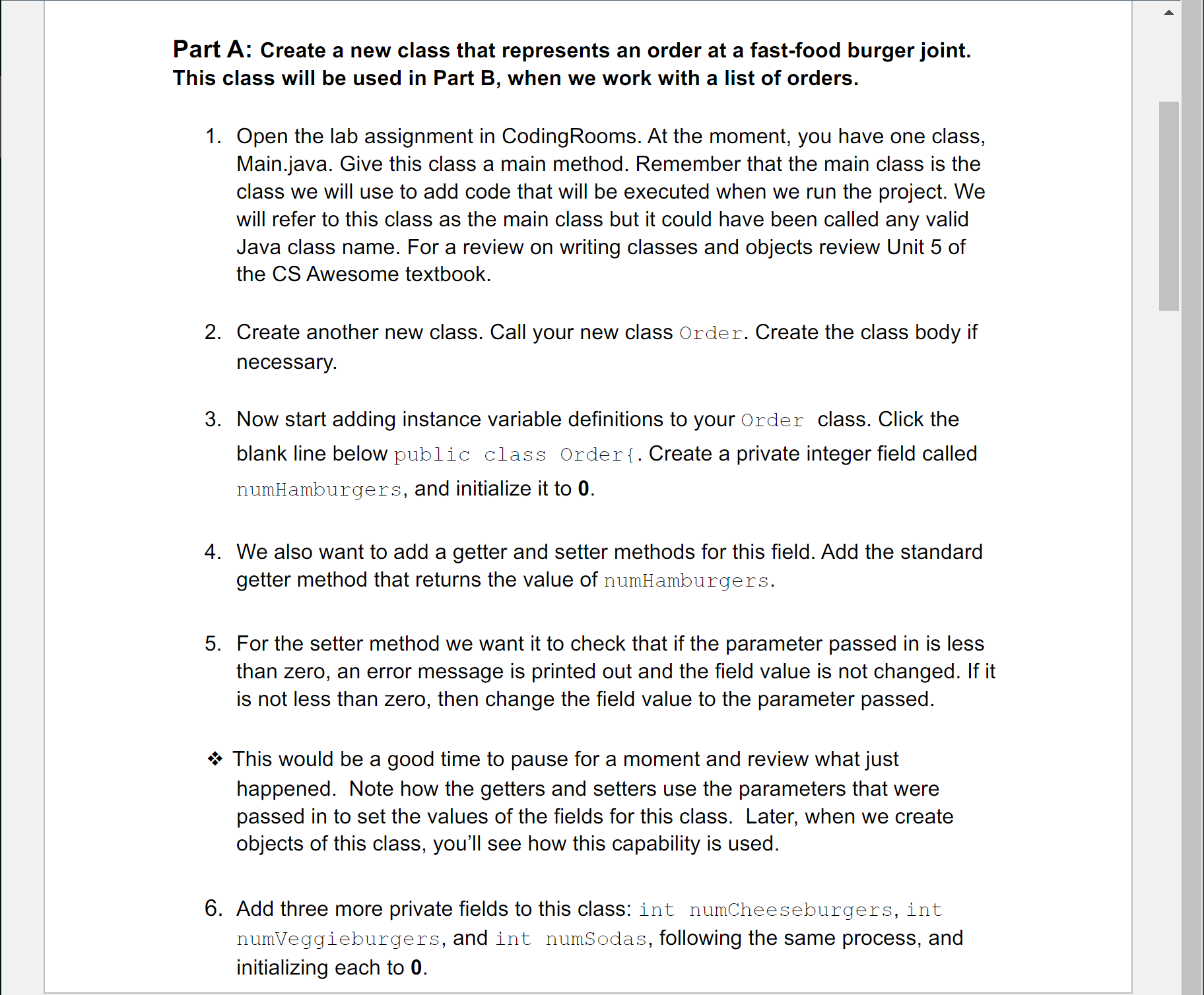 Solved ITSC 1213 - Working with ArrayLists Part 1 | Chegg.com