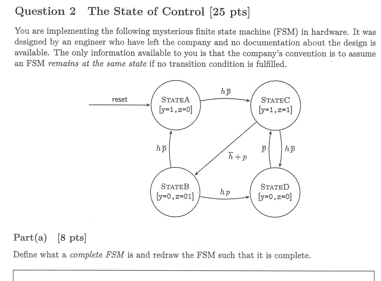 Solved You are implementing the following mysterious finite | Chegg.com